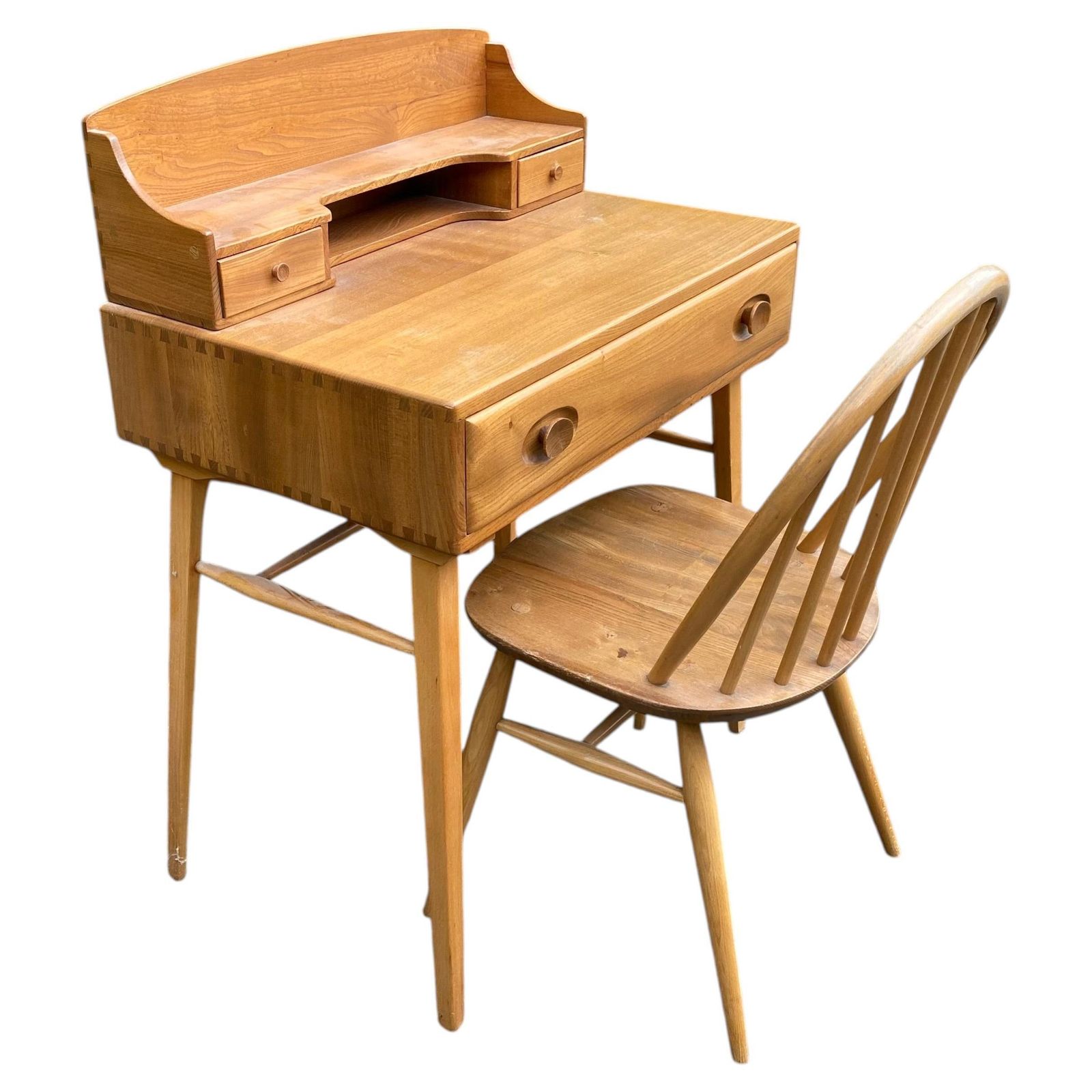 1970's G Plan Blonde Teak Desk And Matching Quaker Chair | G Plan ...
