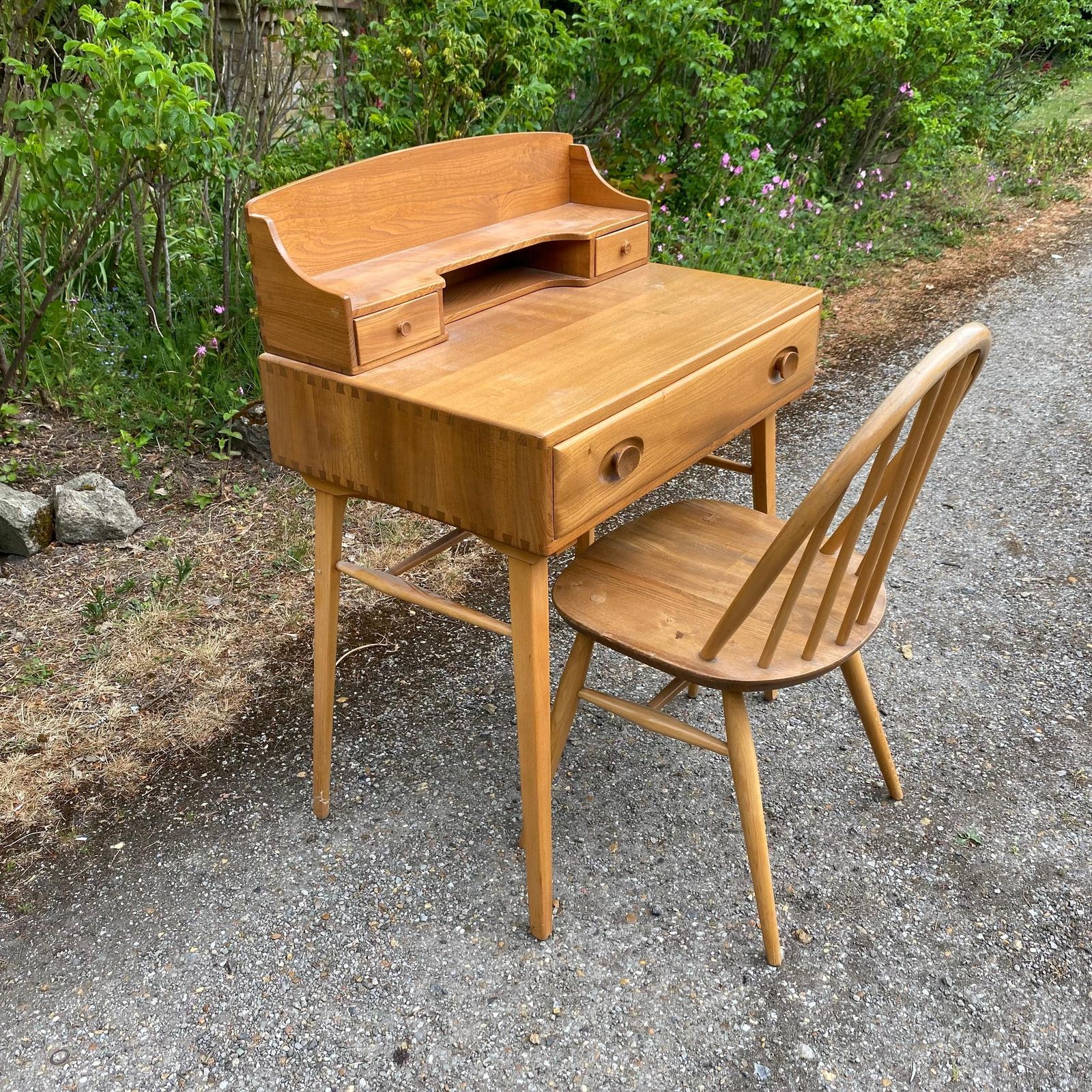 1970's G Plan Blonde Teak Desk And Matching Quaker Chair | G Plan ...