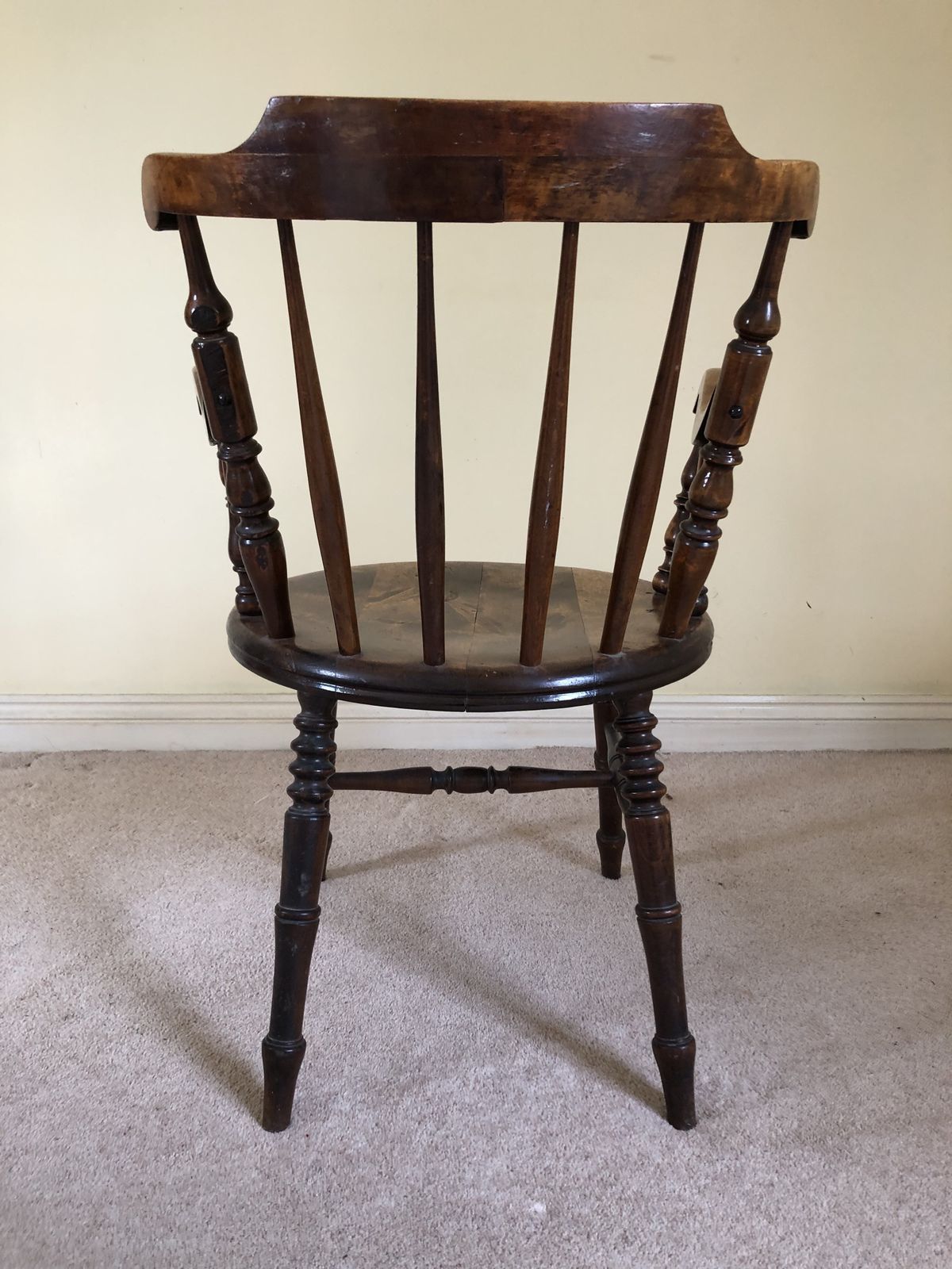 Antique Unusual Penny Seated Windsor Arm Chair | Vinterior