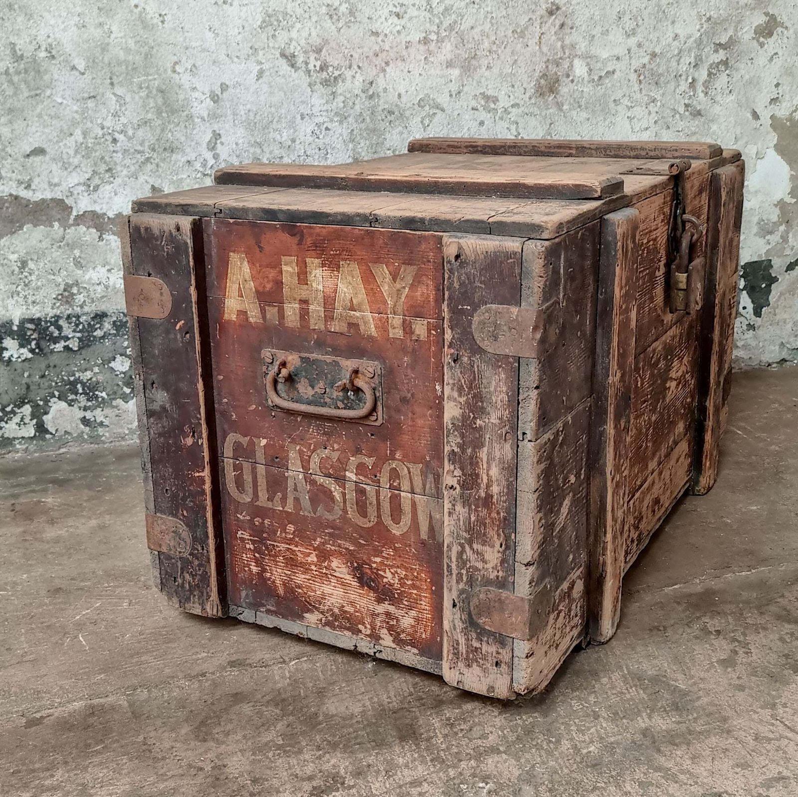 Antique Wooden Trunk, 1800s | Vinterior