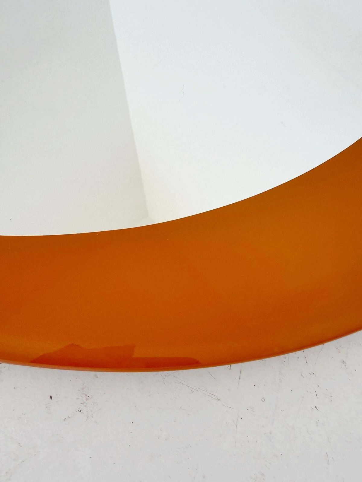 Oval Mirror With Orange Back Painted Glass Frame, 1970s | Vinterior