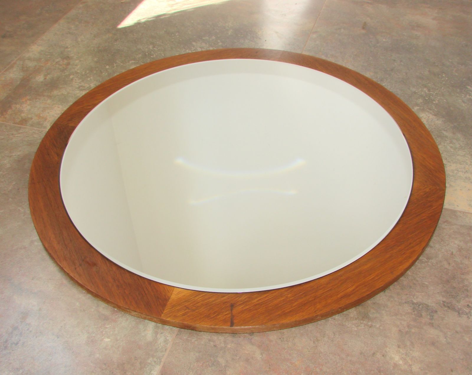 Round Teak Mirror, 1970s – Vintage, Diameter 70 Cm | Vinterior