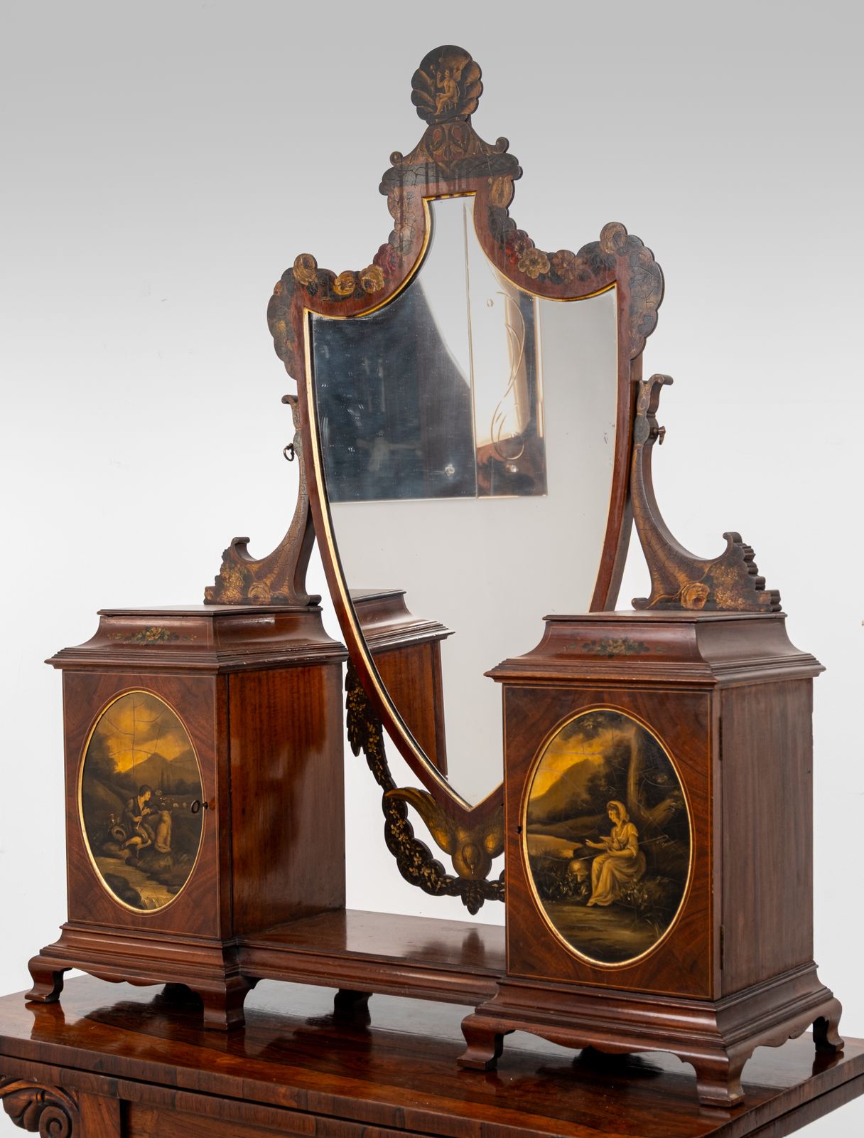 Edwardian Inlaid Mahogany Jewellery Cabinet C.1900 | Vinterior