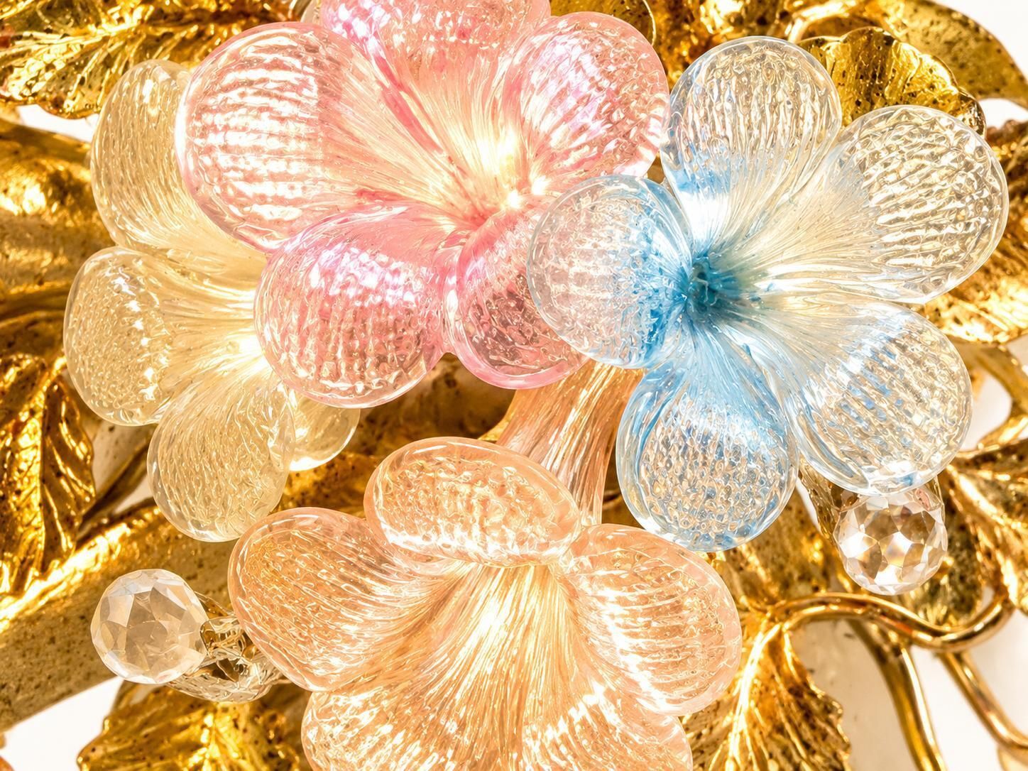 Pink Floreal Murano Chandelier, 1980's | Vinterior