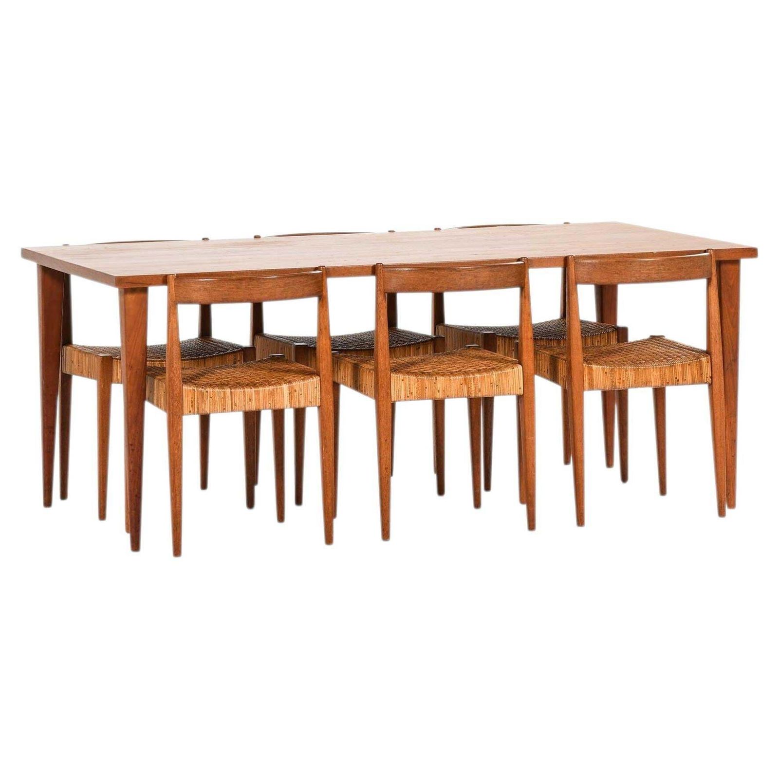 Nanna Ditzel Teak & Cane Dining Set By Poul Kolds, 1950s | Nanna Ditzel ...