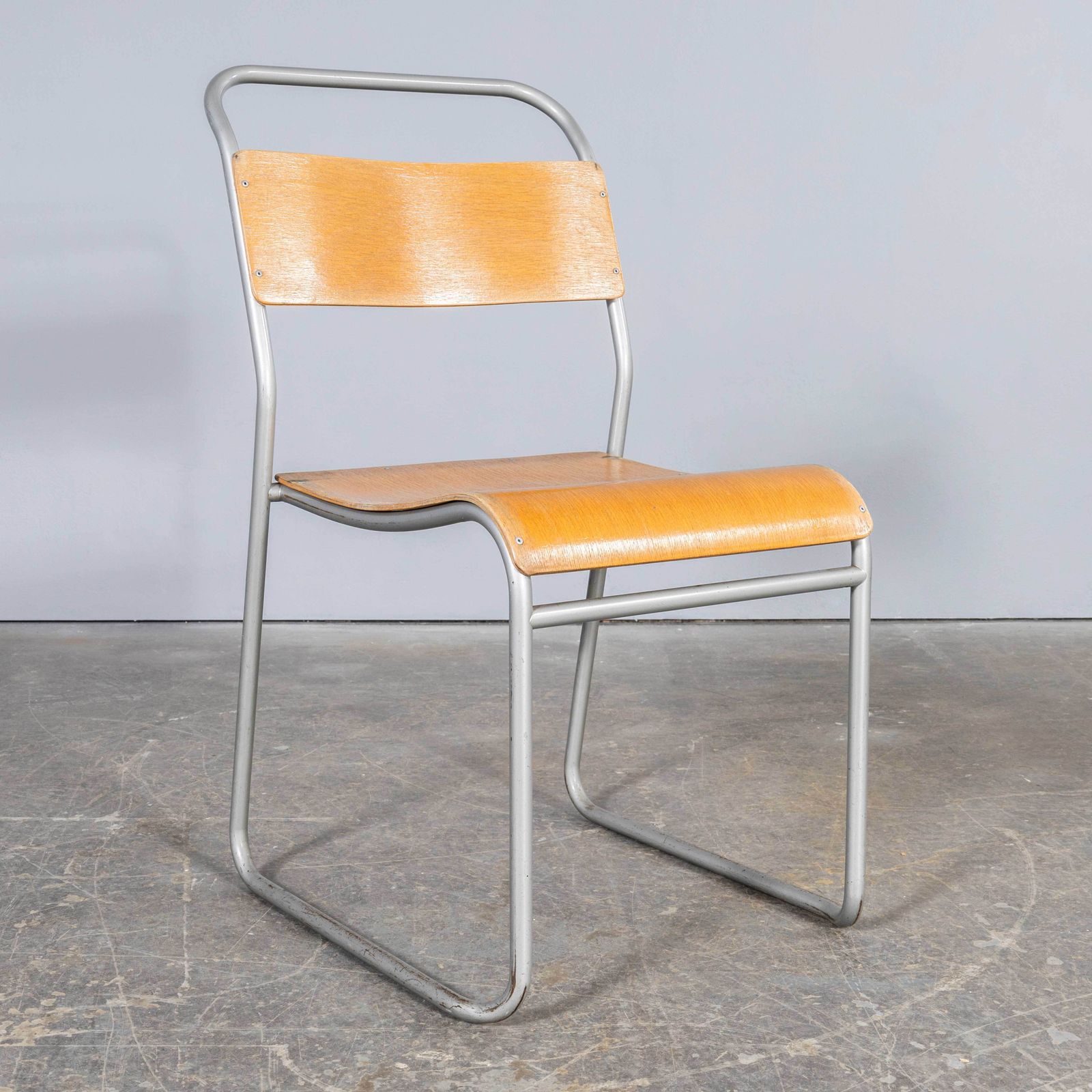 1950's Pel Tubular Grey Metal Dining Chairs | Vinterior