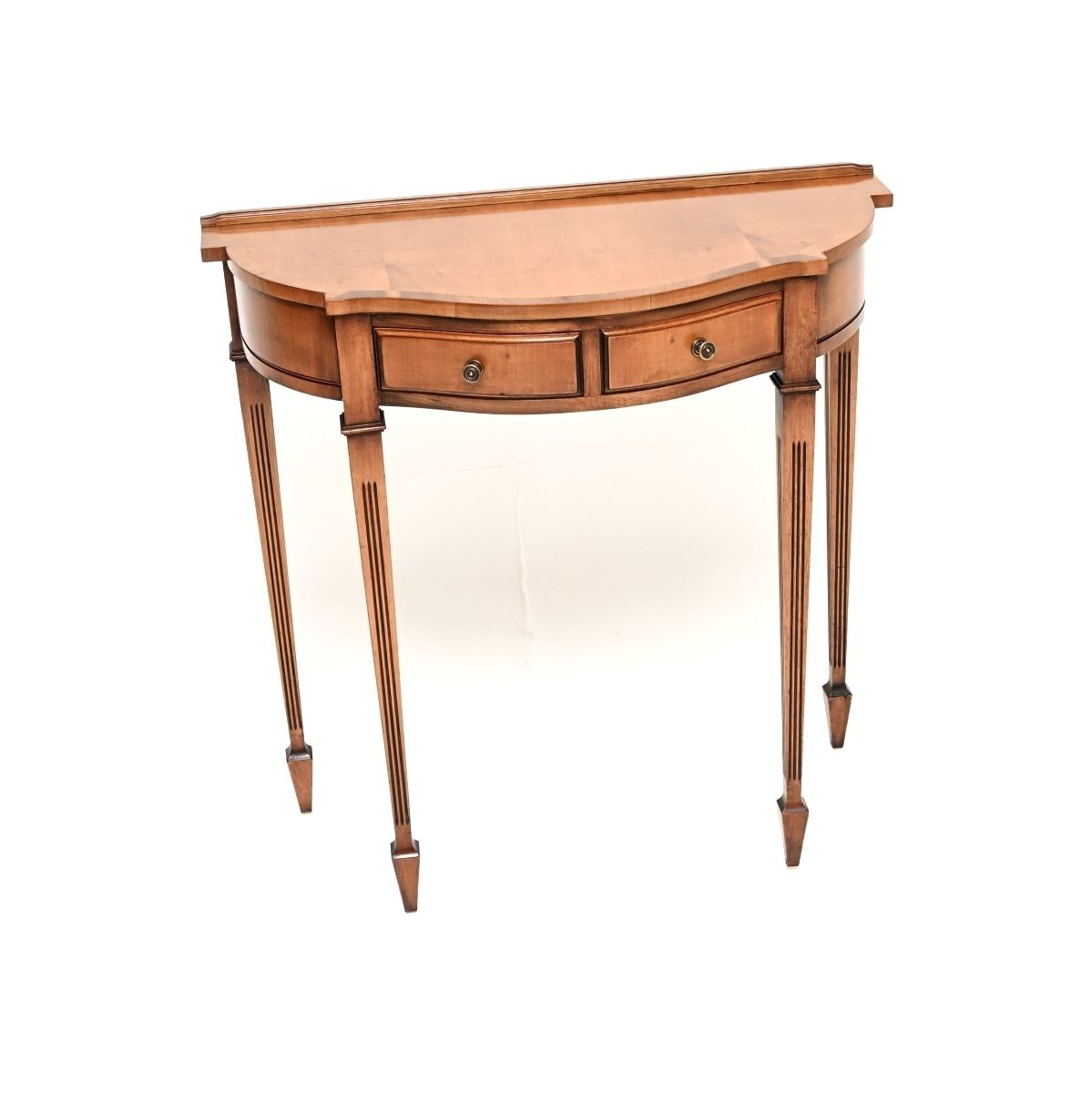 Antique Georgian Style Yew Wood Console Table | Vinterior