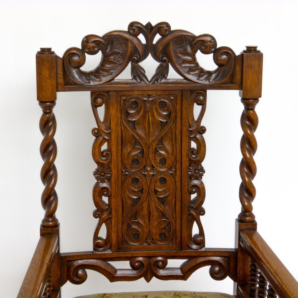 Early 20th Century Antique Multicolor Oak Occasional Chair | Vinterior
