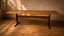Vintage Rectangular Coffee Table With Wooden Top And Black Metal Base ...