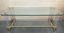 Glass & Lucite Rectangula Coffee Table With Gold Metal Frame And Two ...