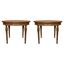 Pair Of Classic Round Walnut Wood Tables With Carved Legs | Vinterior