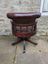 Vintage Burgundy Leather Chesterfield Style Swivel Captains Chair ...