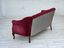 1950s, Danish 2 Seater Sofa, Red Furniture Velour, Ash Wood Legs ...