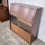 Mid Century Tiger Oak Bureau Bookcase Display Cabinet | Vinterior