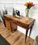 Mid Century Italian Wood Inlay Glass Top Wall Console Desk Vanity ...