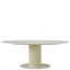 Oval Outdoor Dining Table With Sand Finish And Cream Ceramic Top ...