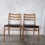 Mid Century Teak & Beech Ladder Back Dining Chairs – Pair | Vinterior