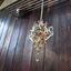 Antique French Painted Rose Metal Toleware Lead Crystal Droplets ...