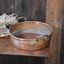 Antique Large Rolled Edge Riveted Two Handle Copper Shallow Bowl Sink ...