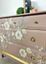 Pink Floral Stag Chest Of Drawers | Vintage Mid Century | Vinterior