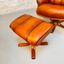 Vintage Danish Reclining Swivel Chair & Footstool | Hand Dyed Tan ...