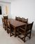 Antique Jacobean Revival Oak Refectory Dining Table & Eight Leather ...