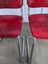Set Of 2 Cesca Style Dining Chair: Red Fabric, Tubular Chrome Frame ...