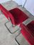 Set Of 2 Cesca Style Dining Chair: Red Fabric, Tubular Chrome Frame ...