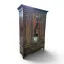 Antique Oak Wardrobe Mirrored Door Armoire Carved Panels Drawer Robe ...