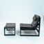 Dutch Brutalist Lounge Chair & Ottoman, Visible Joints & Leather Straps ...