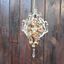 Antique French Painted Rose Metal Toleware Lead Crystal Droplets ...