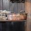 Antique Large Rolled Edge Riveted Two Handle Copper Shallow Bowl Sink ...