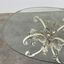 Elegant French Toleware Coffee Table With Floral Iron Base & Beveled ...