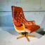 Pair Of 1960s Scandinavian High Back Leather Swivel Chairs By Berg # ...