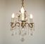 French Art Nouveau Acanthus 3 Light Bronze & Crystal Cage Chandelier ...