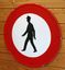 Vintage Belgian Road Sign 49cm Warning Pedestrians Enamel Metal Wall ...