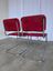 Set Of 2 Cesca Style Dining Chair: Red Fabric, Tubular Chrome Frame ...