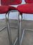 Set Of 2 Cesca Style Dining Chair: Red Fabric, Tubular Chrome Frame ...