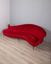 Large 1950s Vintage Curved Sofa In Red Velvet Italian Design | Vinterior
