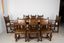 Antique Jacobean Revival Oak Refectory Dining Table & Eight Leather ...