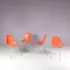 1960s Dining Chairs In Orange Fiberglass On Chrome Metal H Base ...