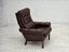 1970s, Danish Armchair, Original Brown Furniture Leather. | Vinterior