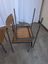 Vintage Industrial School Chairs: Brown Fabric, Black Metal Base (1 Of ...