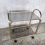 Vintage Hollywood Regency Brass & Smoked Glass Drinks Trolley Bar Cart ...
