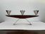 Vintage Mid Century Modern Scandinavian Style Chrome And Walnut 3 Flame ...